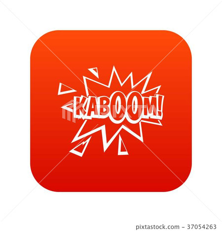 Kaboom, explosion icon digital red - Stock Illustration [37054263] - PIXTA