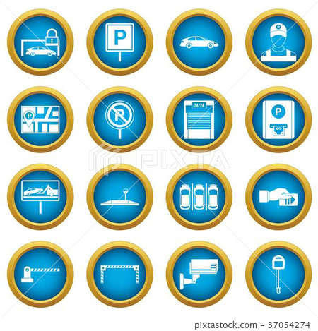 Car parking icons blue circle set - Stock Illustration [37054274] - PIXTA