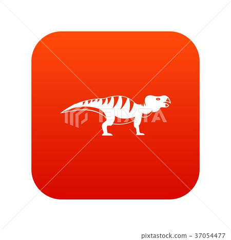 Hadrosaurid dinosaur icon digital red - Stock Illustration [37054477 ...
