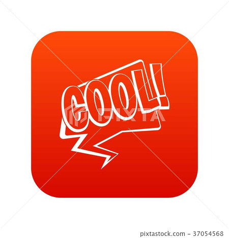 COOL, comic text speech bubble icon digital red - Stock Illustration ...