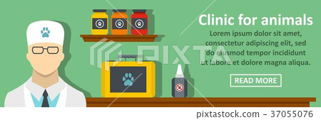 Clinic for animals banner horizontal concept - Stock Illustration ...