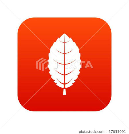 Plum leaf icon digital red - Stock Illustration [37055091] - PIXTA