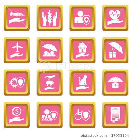 Insurance icons pink - Stock Illustration [37055104] - PIXTA