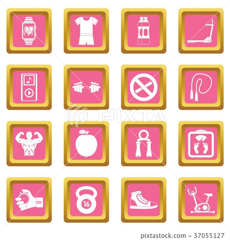 Fitness icons pink - Stock Illustration [37055127] - PIXTA