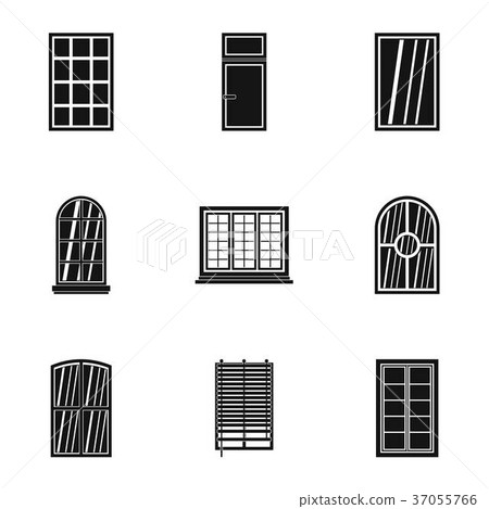 House window icon set, simple style - Stock Illustration [37055766] - PIXTA