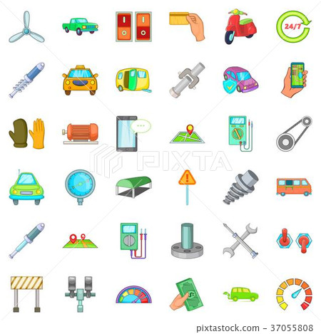 Speedometer icons set, cartoon style - Stock Illustration [37055808 ...