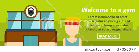 Welcome to a gym banner horizontal concept - Stock Illustration ...