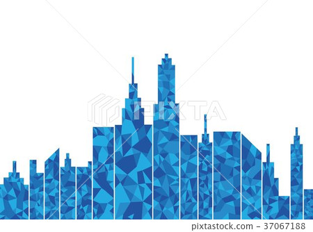 polygon city illustration - Stock Illustration [37067188] - PIXTA