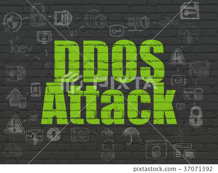 Security concept: DDOS Attack on wall background - Stock Illustration ...