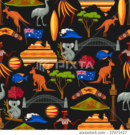 Australia seamless pattern. Australian traditional - Stock Illustration ...