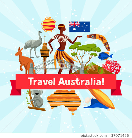 Australia background design. Australian - Stock Illustration [37071436 ...