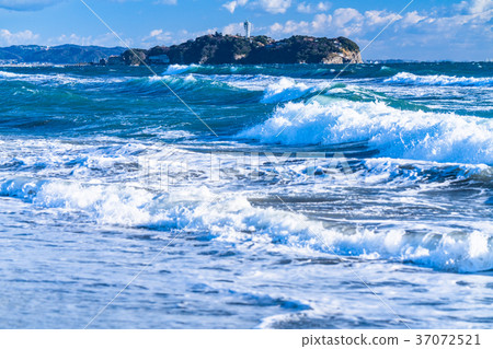 《Kanagawa Prefecture》 Shonan coast overlooking... - Stock Photo ...