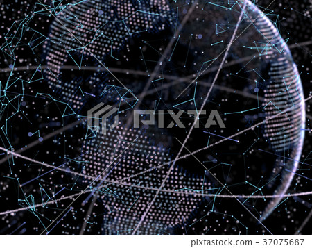 Digital World On Balck Background - Stock Illustration [37075687] - PIXTA