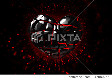 Brilliant ruby on black background. Black Crystal. - Stock Illustration ...