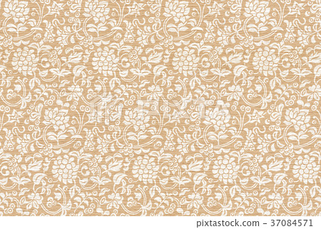 Continuous flower pattern large-beige-B - Stock Illustration [37084571 ...