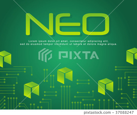 NEO bitcoin on green background - Stock Illustration [37088247] - PIXTA