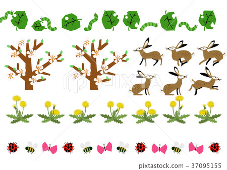 Collection of spring materials. Clip art for... - Stock Illustration ...