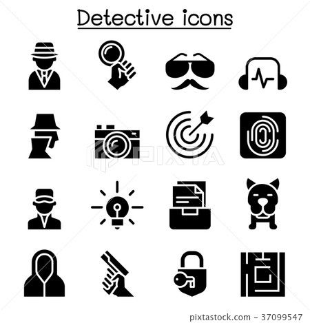 Detective icon set vector illustration - Stock Illustration [37099547 ...