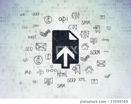Web design concept: Upload on Digital Data Paper - Stock Illustration ...