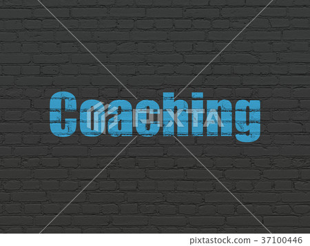 Education concept: Coaching on wall background - Stock Illustration ...