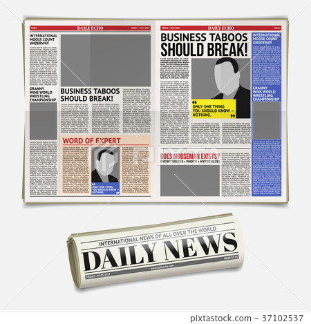 daily newspaper template, tabloid, layout posting - Stock Illustration ...