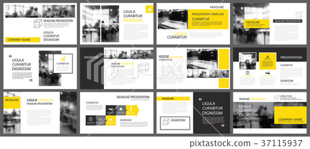 Yellow presentation templates for slide background - Stock Illustration ...