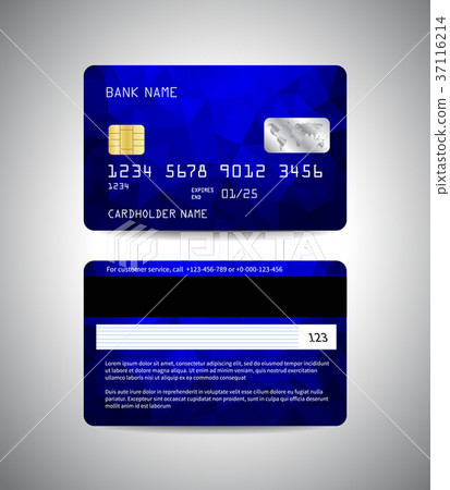 credit cards set with colorful blue design - Stock Illustration ...