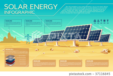 Vector solar energy industry infographics template - Stock Illustration ...
