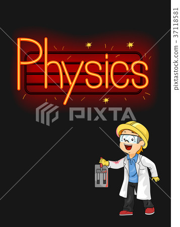 Kid Boy Neon Light Physics Illustration - Stock Illustration [37118581 ...