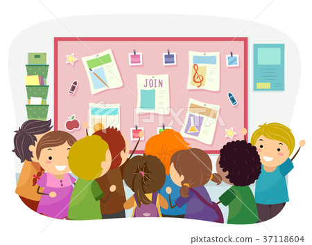 Stickman Kids Bulletin Join Club Illustration - Stock Illustration ...