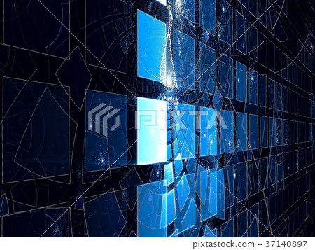 Fractal banner - abstract digitally generated - Stock Illustration ...