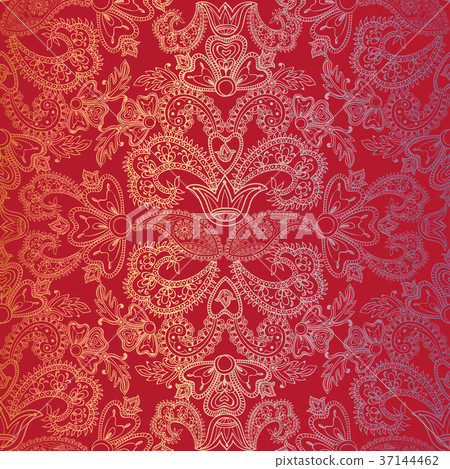 Floral seamless brocade pattern. Oriental ornament - Stock Illustration ...