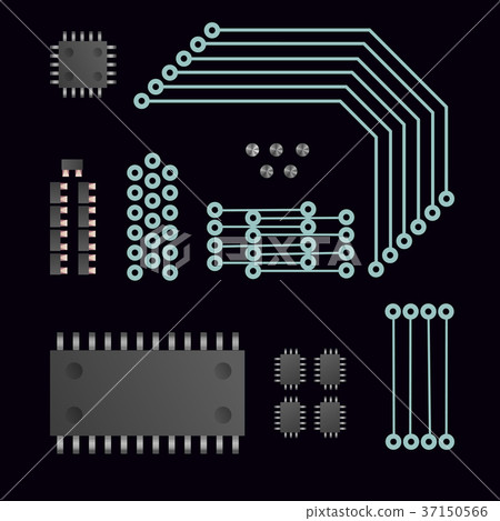 Electric cpu vector illustration. - Stock Illustration [37150566] - PIXTA