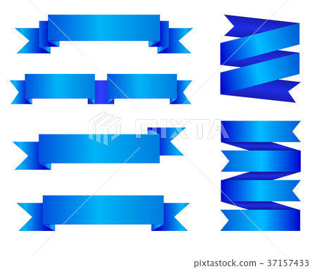 VECTOR set of blue ribbon banners isolated on - Stock Illustration ...