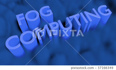 Fog computing technology concept with blue smoke - Stock Illustration ...