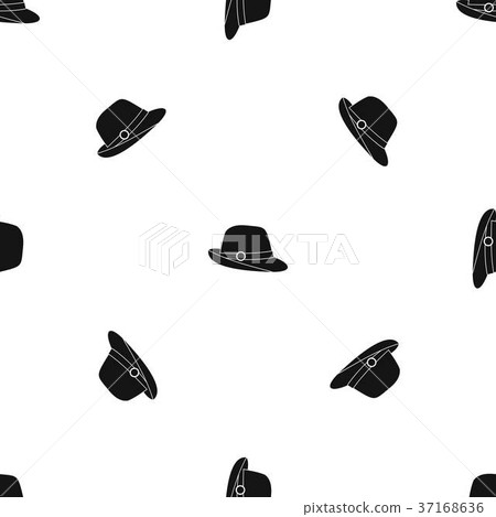 Hat pattern seamless black - Stock Illustration [37168636] - PIXTA