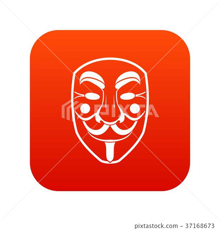 Vendetta mask icon digital red - Stock Illustration [37168673] - PIXTA