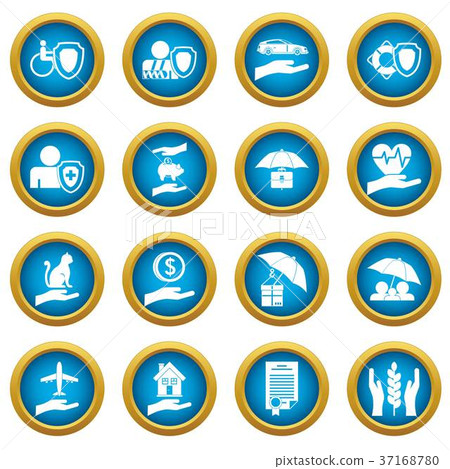 Insurance icons blue circle set - Stock Illustration [37168780] - PIXTA