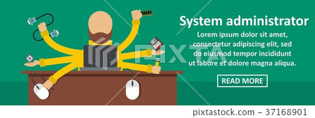 System administrator banner horizontal concept - Stock Illustration ...
