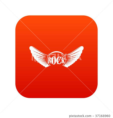 Rock icon digital red - Stock Illustration [37168960] - PIXTA