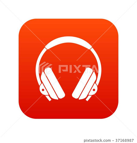 Headphone icon digital red - Stock Illustration [37168987] - PIXTA