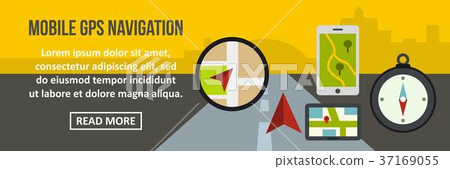 Mobile gps navigation banner horizontal concept - Stock Illustration ...