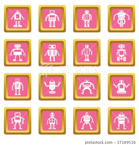 Robot icons pink - Stock Illustration [37169516] - PIXTA