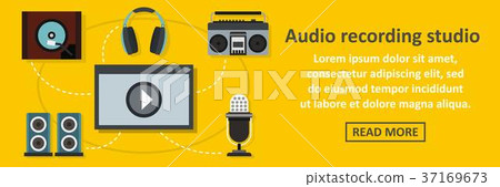 Audio recording studio banner horizontal concept - Stock Illustration ...