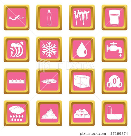 Water icons pink - Stock Illustration [37169874] - PIXTA