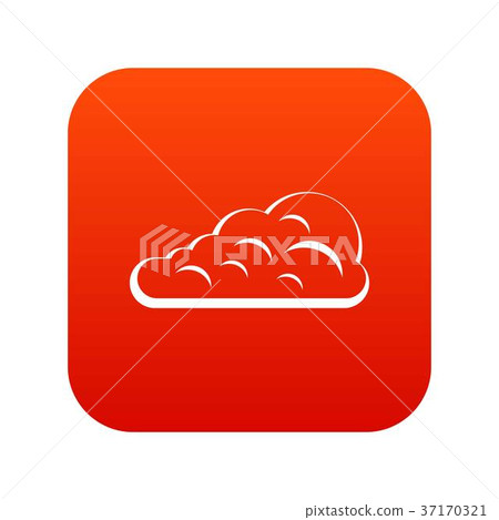 Cumulus cloud icon digital red - Stock Illustration [37170321] - PIXTA