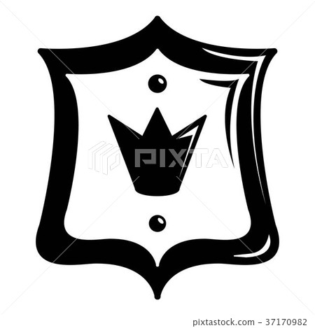 Royal shield icon, simple black style - Stock Illustration [37170982 ...