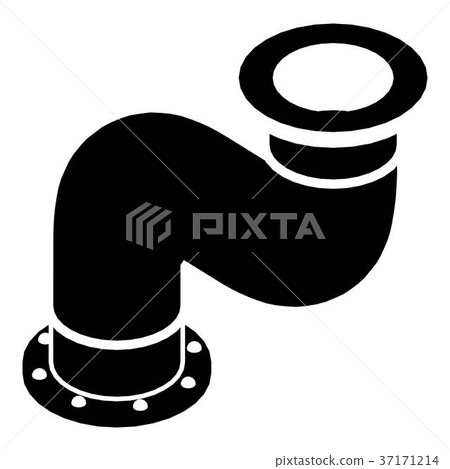 Connection pipe icon, simple black style - Stock Illustration [37171214 ...
