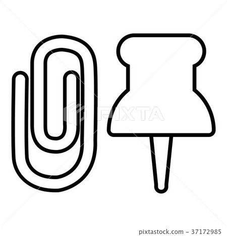 Paper clip icon, outline line style - Stock Illustration [37172985] - PIXTA