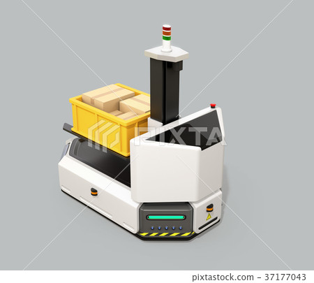 Image of an AGV unmanned carrier on a gray... - Stock Illustration ...